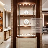 China Upright Display Case with 50 Kilograms Per Shelf Capacity Ventilated Back Panel and Built-in Top High CRI LED Panel for sale
