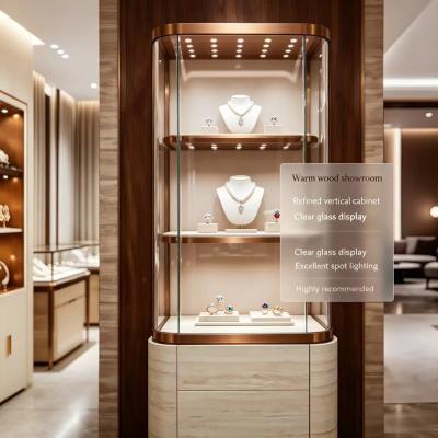 China Upright Display Case with 50 Kilograms Per Shelf Capacity Ventilated Back Panel and Built-in Top High CRI LED Panel for sale