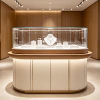 China LED Lighting Glass Display Showcase Offering Solid Back Designed for Retail Environments Exhibition Halls and Showrooms for sale