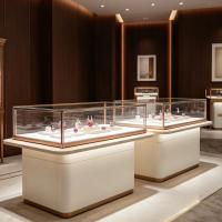 China Luxury Front Showcase with Adjustable Glass Shelves Secure Magnetic Lock and LED Lighting for Jewelry Display for sale