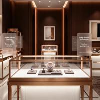 China Luxury Front Showcase with Adjustable Glass Shelves Secure Magnetic Lock and LED Lighting for Jewelry Display for sale