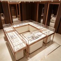 China Luxury Front Showcase with Adjustable Glass Shelves Secure Magnetic Lock and LED Lighting for Jewelry Display for sale