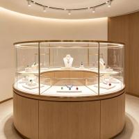 China Calacatta Marble End Jewelry Display Setup Metal Framework Offering Secure and Elegant Solutions for Jewelry Exhibitions for sale