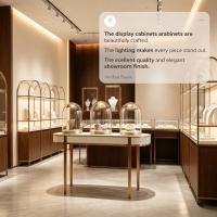 China Calacatta Marble End Jewelry Display Setup Metal Framework Offering Secure and Elegant Solutions for Jewelry Exhibitions for sale