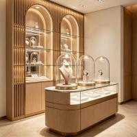 China Calacatta Marble End Jewelry Display Setup Metal Framework Offering Secure and Elegant Solutions for Jewelry Exhibitions for sale