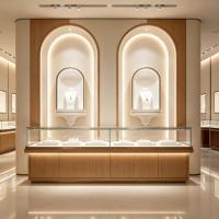 China Secure Key Lock Jewelry Counter with Marble Tabletop and Hidden LED Strip Lighting for Retail Stores for sale