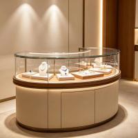 China Secure Key Lock Jewelry Counter with Marble Tabletop and Hidden LED Strip Lighting for Retail Stores for sale