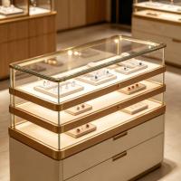 China Luxury Velvet Display Trays Kitchen Island Display Unit with Customized Shelf Dimensions Featuring Sleek Design and Durable Materials for sale