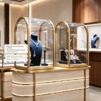 China 360° Panoramic Island Display Cabinet Featuring Customized Shelf Dimensions Glass Doors With Metal Handles Ideal For Storefront Displays for sale