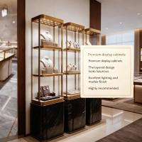 China Customized Overall Dimensions Freestanding Island Display Cabinet Equipped with High Density White Velvet Display Base Material Enhancing Display for sale