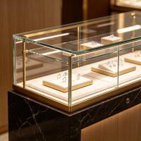 China Customized Overall Dimensions Freestanding Island Display Cabinet Equipped with High Density White Velvet Display Base Material Enhancing Display for sale