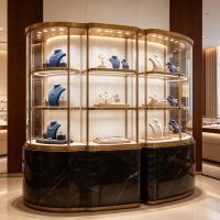 China Customized Overall Dimensions Freestanding Island Display Cabinet Equipped with High Density White Velvet Display Base Material Enhancing Display for sale