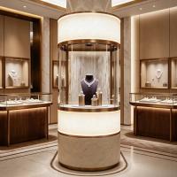 China Wall Mounted Display Case with 3 Adjustable Shelves, Top-mounted LED Spotlights, and Durable Powder Coated Finish for sale