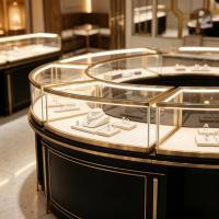 China Luxury Front Showcase with 5 Adjustable Glass Shelves Tempered Glass for Clear View and Precision LED Lighting System for sale