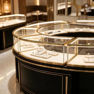 China Luxury Front Showcase with 5 Adjustable Glass Shelves Tempered Glass for Clear View and Precision LED Lighting System for sale