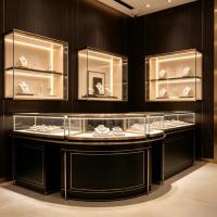 China Luxury Front Showcase with 5 Adjustable Glass Shelves Tempered Glass for Clear View and Precision LED Lighting System for sale