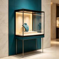 China Marble Tabletop Island Display Cabinet with Customizable Dimensions and Protective Glass Cover for sale