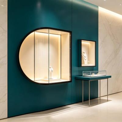 China Marble Tabletop Island Display Cabinet with Customizable Dimensions and Protective Glass Cover for sale
