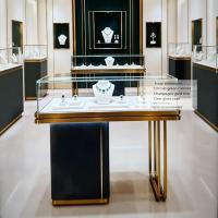 China Elegant Jewelry Boutique Design with Polished Marble Flooring and 600X600X1300MM Display Case for No Need Installation for sale