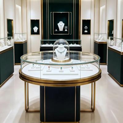 China Elegant Jewelry Boutique Design with Polished Marble Flooring and 600X600X1300MM Display Case for No Need Installation for sale