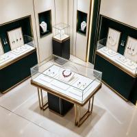 China Elegant Jewelry Boutique Design with Polished Marble Flooring and 600X600X1300MM Display Case for No Need Installation for sale