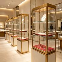 China No Need Install Luxury Jewelry Store Layout with 60KG Weight Capacity and Polished Marble Flooring for sale