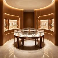 China Ventilated Back Panel Vertical Glass Display Cabinet with Customized Overall Dimensions and Front Opening Soft-Close Mechanism for sale