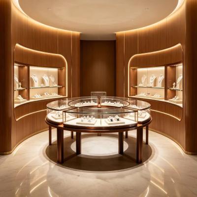 China Ventilated Back Panel Vertical Glass Display Cabinet with Customized Overall Dimensions and Front Opening Soft-Close Mechanism for sale
