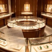 China Ventilated Back Panel Vertical Glass Display Cabinet with Customized Overall Dimensions and Front Opening Soft-Close Mechanism for sale