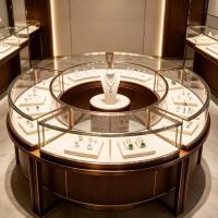 China Ventilated Back Panel Vertical Glass Display Cabinet with Customized Overall Dimensions and Front Opening Soft-Close Mechanism for sale