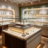 China Luxury Front Showcase with Precision LED Lighting System and 5 Adjustable Glass Shelves in Ultra-Clear Low-Reflection Tempered Glass for sale