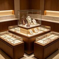 China Luxury Front Showcase with Precision LED Lighting System and 5 Adjustable Glass Shelves in Ultra-Clear Low-Reflection Tempered Glass for sale