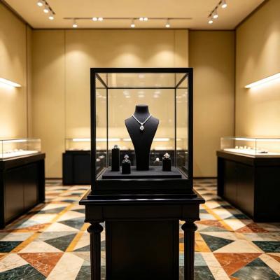 China Wall Mounted Display Case with 50kg Per Shelf Capacity, Front Opening Soft-Close Doors, and Top LED Spotlights And Strip Lighting for sale