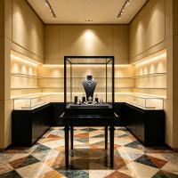 China Wall Mounted Display Case with 50kg Per Shelf Capacity, Front Opening Soft-Close Doors, and Top LED Spotlights And Strip Lighting for sale