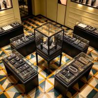 China Wall Mounted Display Case with 50kg Per Shelf Capacity, Front Opening Soft-Close Doors, and Top LED Spotlights And Strip Lighting for sale