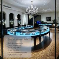 China Modern Jewelry Shop Design with Polished Marble Flooring and Aluminium Frame Featuring Dimmable UV-free High-CRI LED Lighting for sale