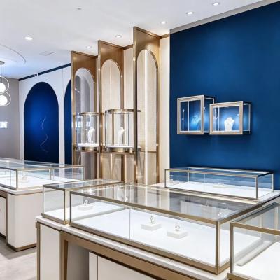 China Aluminium Frame Material Jewelry Shop Design with Sealed Dust-Proof Structure and Textured Wallpaper Wallmaterial for sale