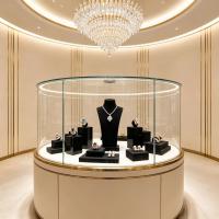 China Elegant Jewelry Boutique Design with Sealed Dust-Proof Structure, Polished Marble Flooring, and Aluminium Frame for sale