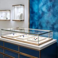 China Tempered Glass And Solid Wood Upright Display Case With 50 Lbs Per Shelf Weight Capacity And Integrated LED Interior Lighting for sale