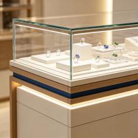 China Solid Wood Commercial-Grade Island Display Cabinet Customized for Retail and Exhibition Spaces for sale