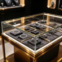 China Tempered Glass Interactive Showcase Designed Using Stainless Steel Frame Offering Clear Visuals and Durable Design Perfect for Commercial for sale