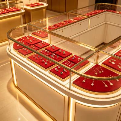 China Customized Item Shape Ultra Clear Low Reflection Tempered Glass Luxury Front Showcase Waterproof Glass Display Showcase for sale