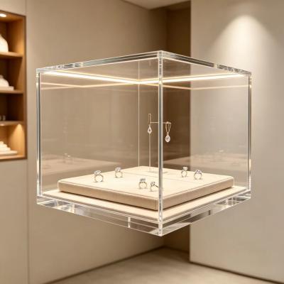 China Modern Jewelry Display Table with 4 Drawers and 2 Shelves Featuring High CRI Professional LED Jewelry Showcase for sale