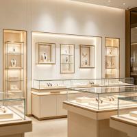 China Modern Jewelry Display Table with 4 Drawers and 2 Shelves Featuring High CRI Professional LED Jewelry Showcase for sale