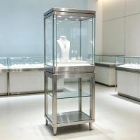 China Heavy Duty Island Display Cabinet with Built-in Spotlights and Anti-glare Lighting for Retail Showrooms for sale