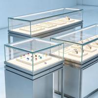 China Heavy Duty Island Display Cabinet with Built-in Spotlights and Anti-glare Lighting for Retail Showrooms for sale