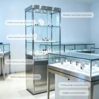 China Heavy Duty Island Display Cabinet with Built-in Spotlights and Anti-glare Lighting for Retail Showrooms for sale