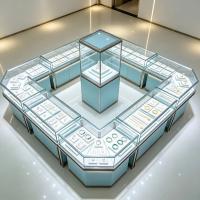 China Heavy Duty Island Display Cabinet with Built-in Spotlights and Anti-glare Lighting for Retail Showrooms for sale