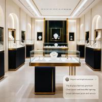 China Customized Shelf Dimensions Jewelry Display Props with Dimmable LED Spotlight and Premium Matte Green PU Leather for Jewelry Display Rack for sale