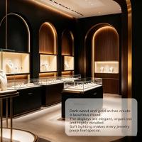 China Calacatta Marble Jewelry Shop Design with White And Gold Color Scheme and LED Spot Lights for Modern Jewelry Store Interior for sale